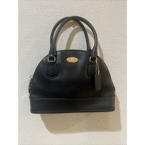 Coach | Bags | Coach Cora Dome Mini Satchel Black Crossgrain Leather ...